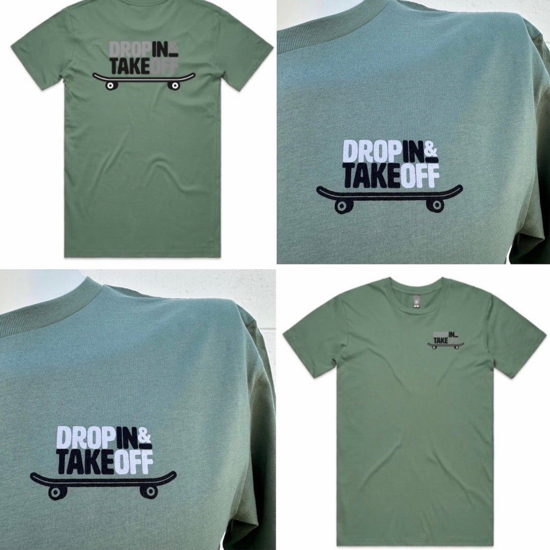Drop in & take off - Tee - Sage – Al's Skate Co